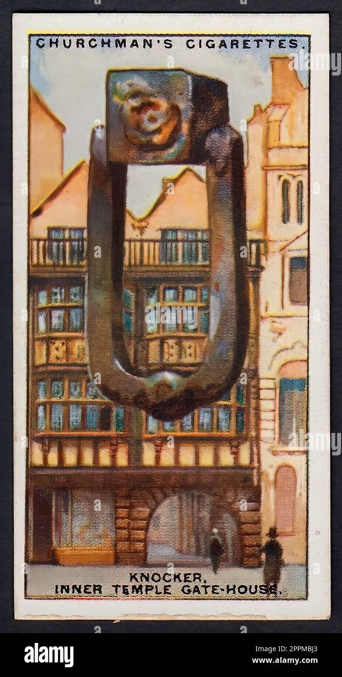 Inner Temple Gatehouse Knocker - Vintage British Cigarette Card ...