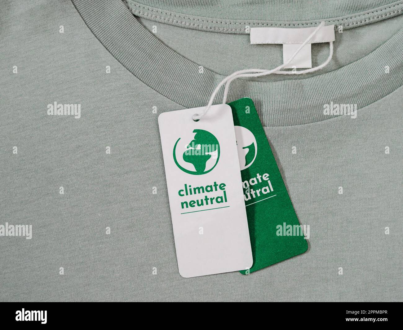 Climate neutral, carbon label on clothes concept Stock Photo - Alamy