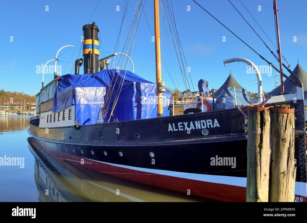 Flensburg, Germany - 03 March 2023: View of the historic ship Alexandra ...