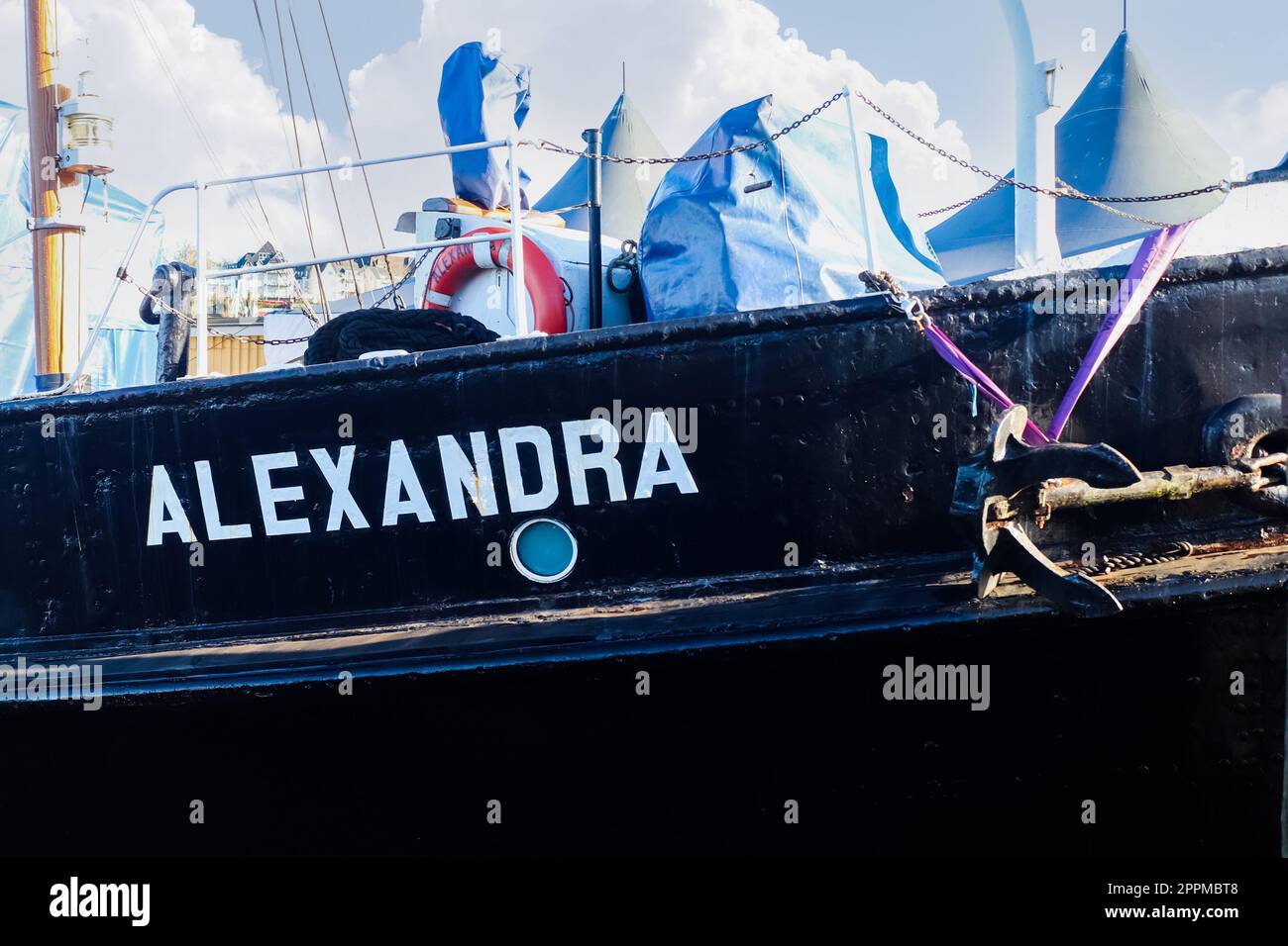 Flensburg, Germany - 03 March 2023: View of the historic ship Alexandra ...