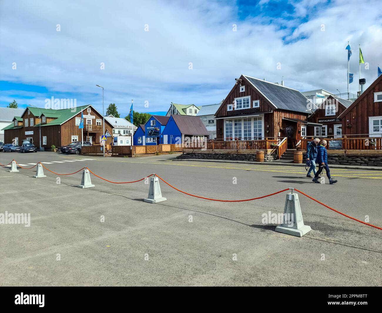 Husavik, Iceland - February 27, 2023: In the Icelandic town of Husavik ...