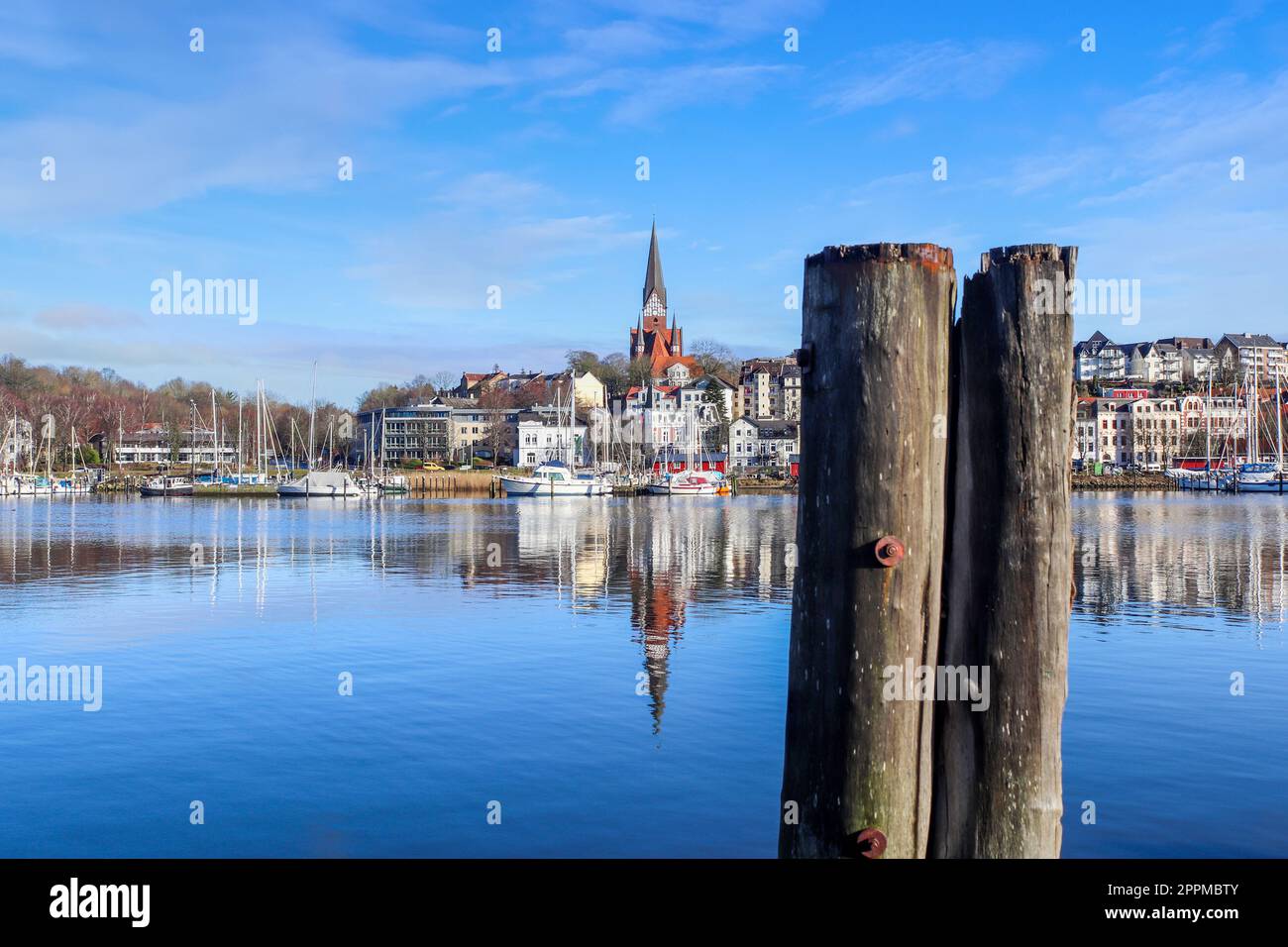 Flensburg, Germany - 03 March 2023: View of the historic harbour of ...