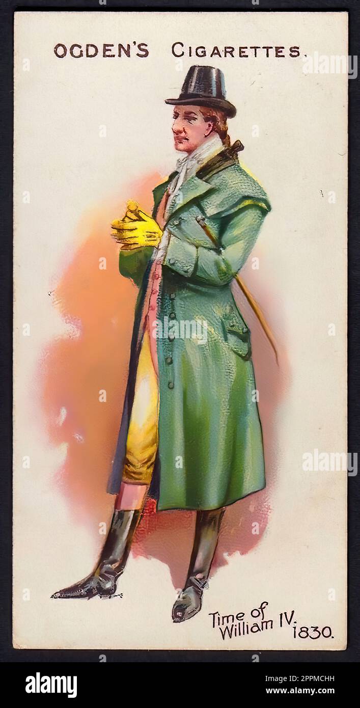 Mans Costume, 1830 - Vintage British Cigarette Card - Victorian Era ...