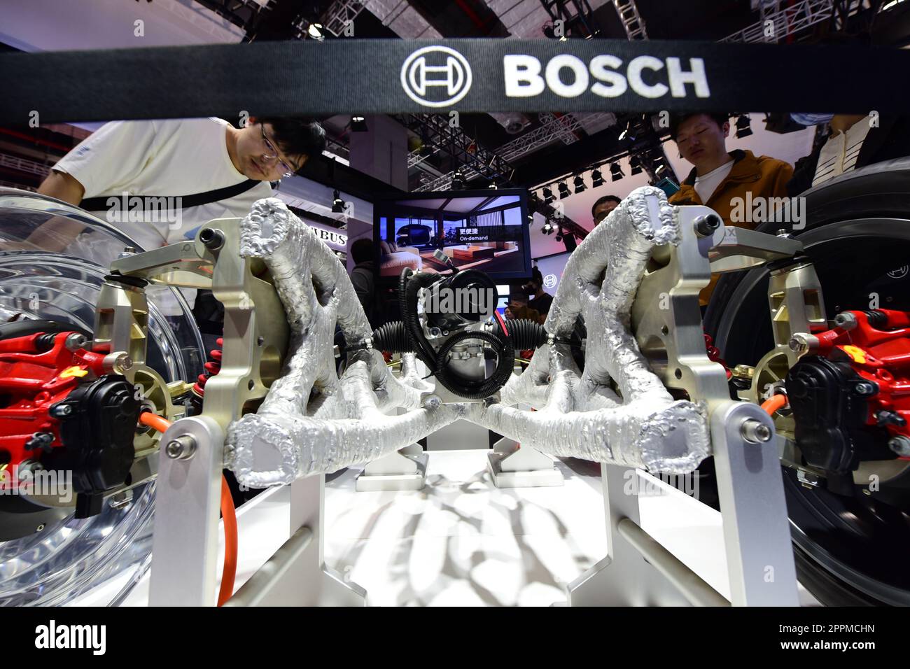 SHANGHAI, CHINA - APRIL 21, 2023 - Visitors visit the booth of Bosch ...