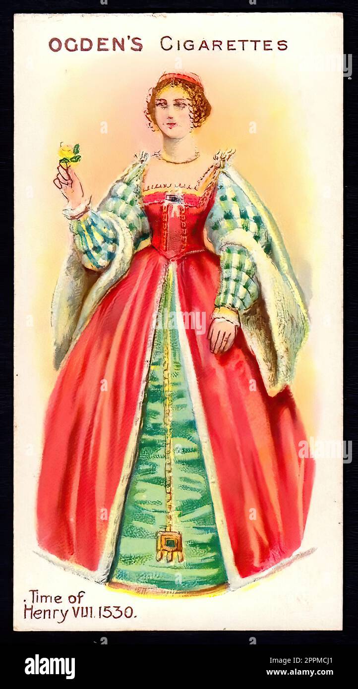 Ladies Costume, 1530 - Vintage British Cigarette Card - Victorian Era ...