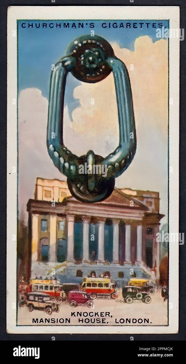 Mansion House Door Knocker - Vintage British Cigarette Card - Victorian ...