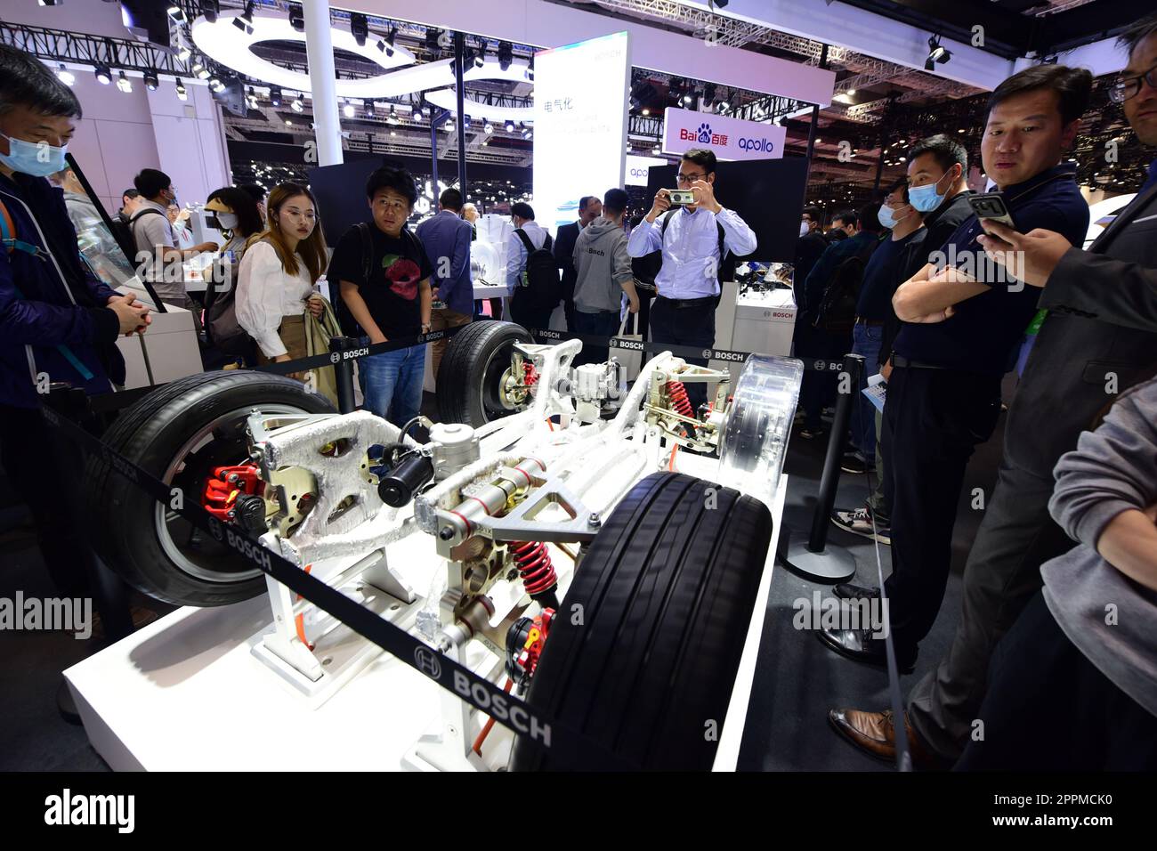 SHANGHAI, CHINA - APRIL 21, 2023 - Visitors visit the booth of Bosch ...