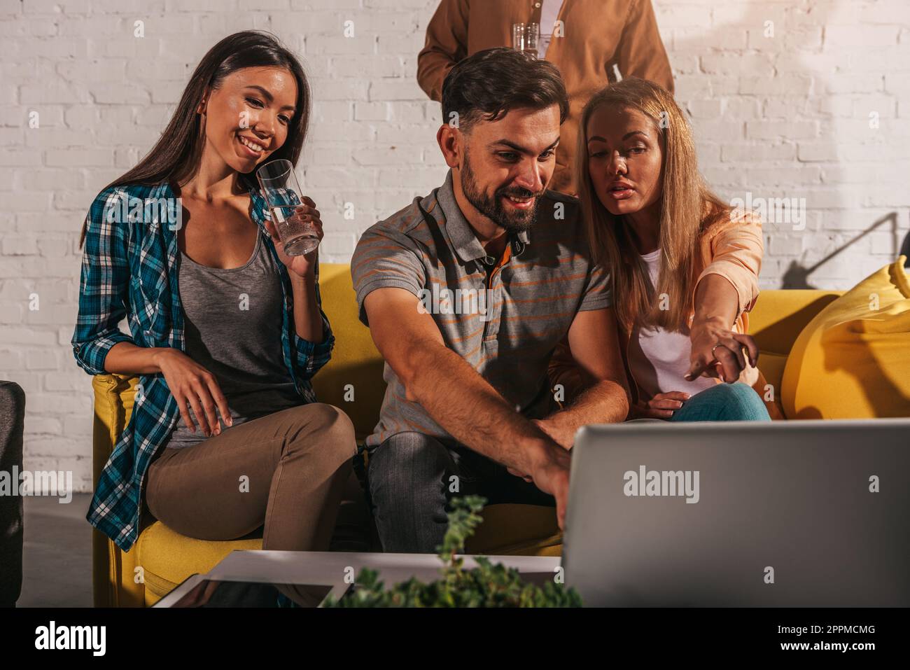 Business people that work together in office with a laptop Stock Photo ...