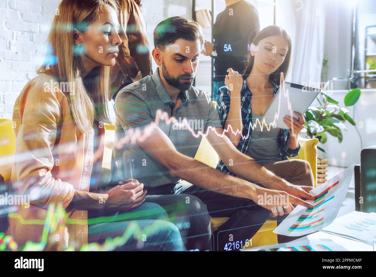 People work together in a modern office as teamwork and partner Stock ...