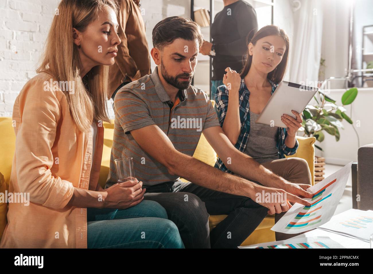 People work together in a modern office as teamwork and partner Stock ...