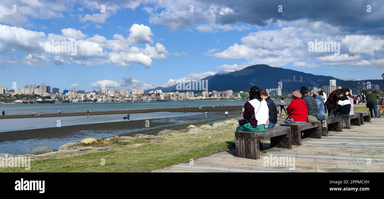 Beautiful sunset over the Danshui River, Bali, Taiwan Stock Photo - Alamy