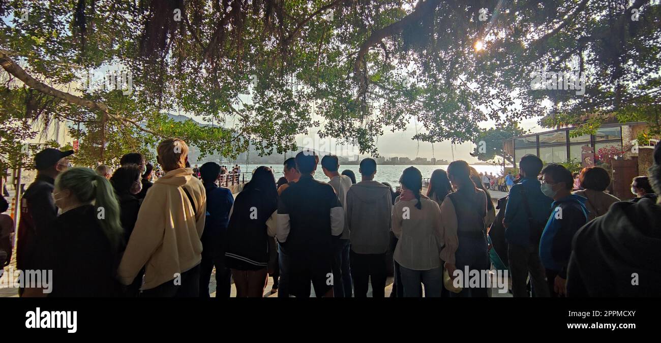 Beautiful sunset over the Danshui River, Bali, Taiwan Stock Photo - Alamy