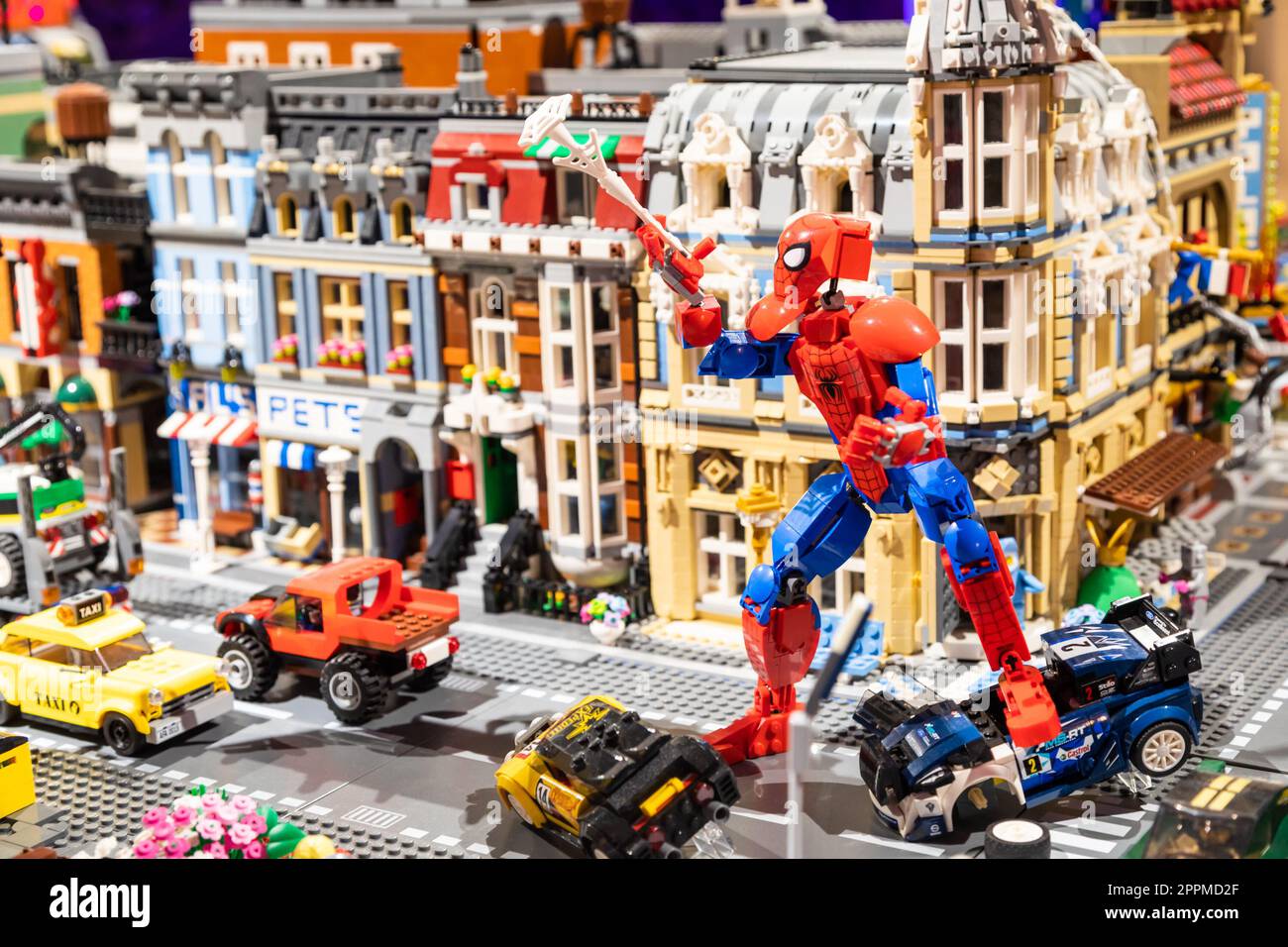 Colorful plastic building blocks - fun and education Stock Photo - Alamy