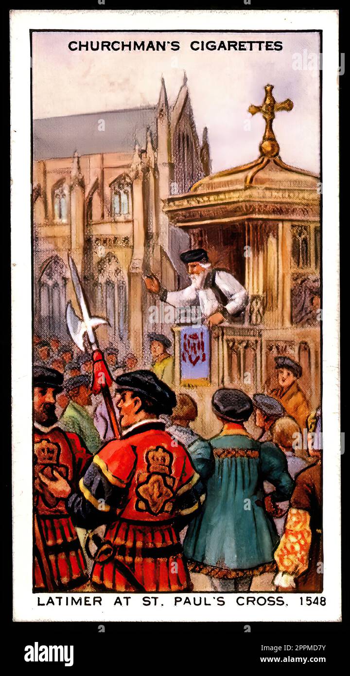 Latimer Preaching at St Paul's Cross - Vintage British Cigarette Card ...
