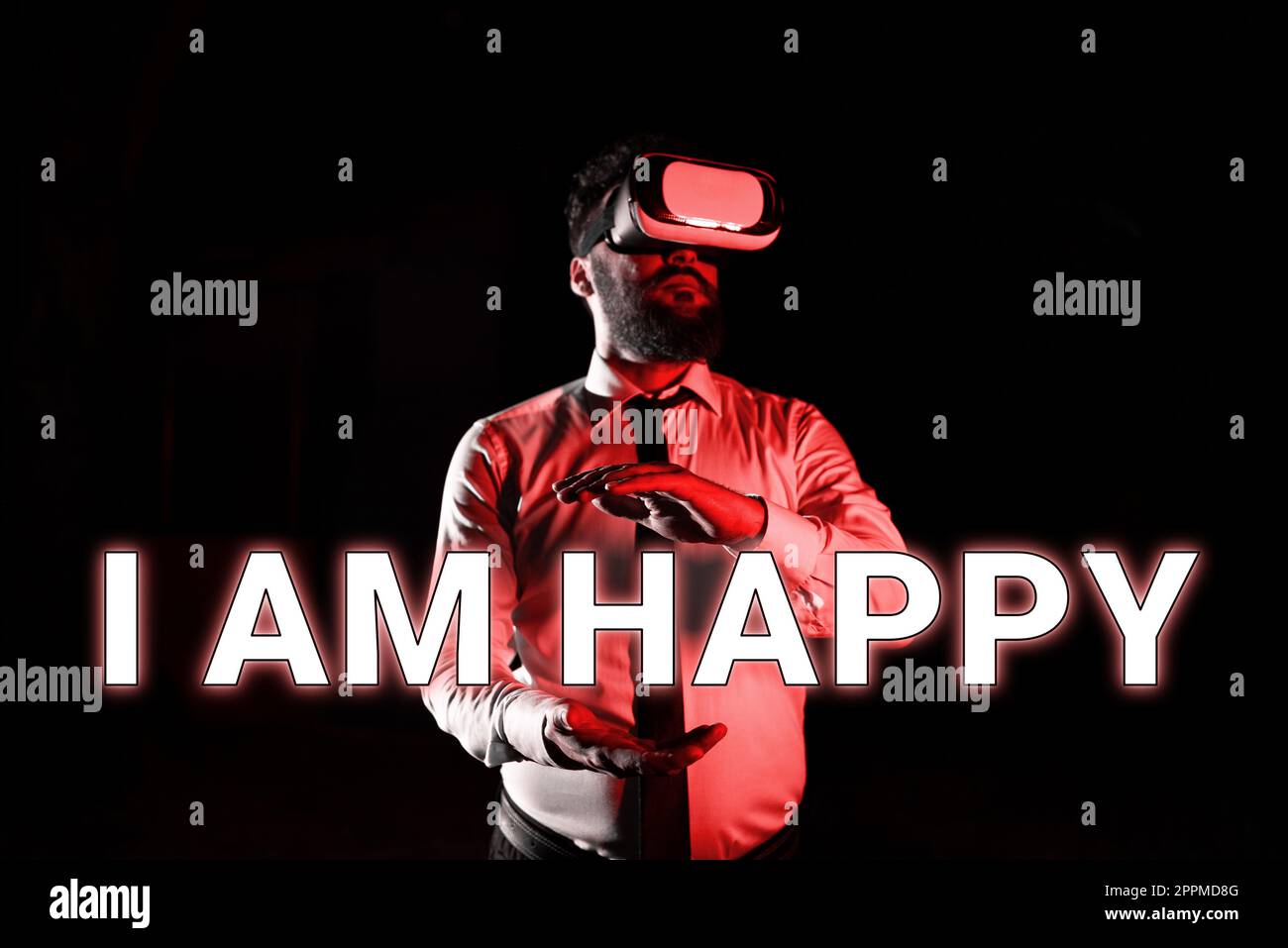 Conceptual caption I Am Happy. Business concept To have a fulfilled ...