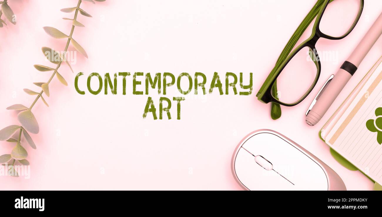 Text showing inspiration Contemporary Art, Business showcase made today ...