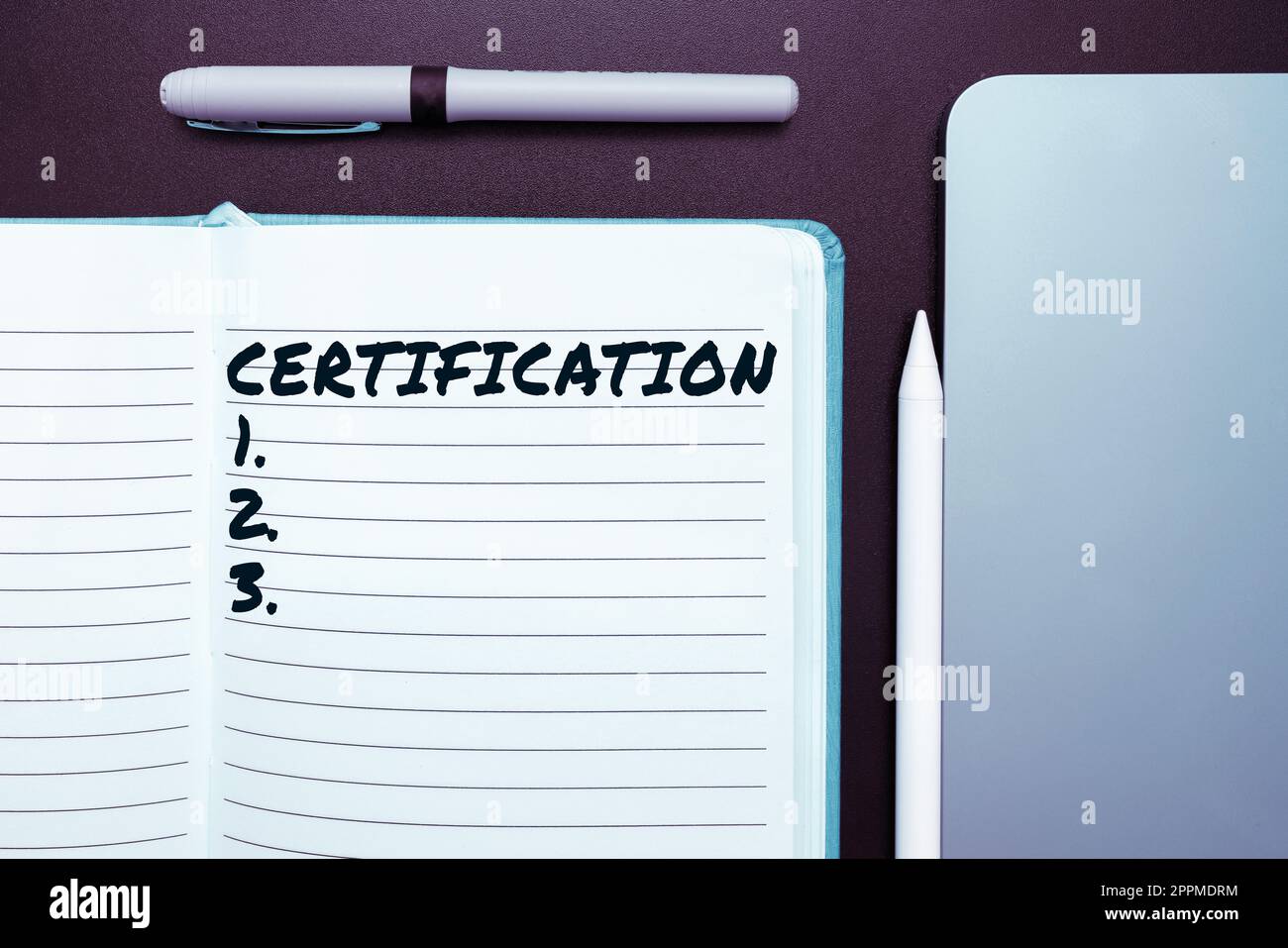 Sign displaying Certification. Business overview Providing someone with ...