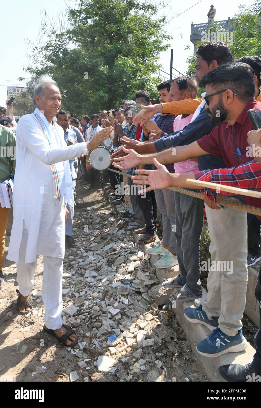 Jaipur, India, April 24, 2023: Rajasthan Chief Minister Ashok Gehlot ...