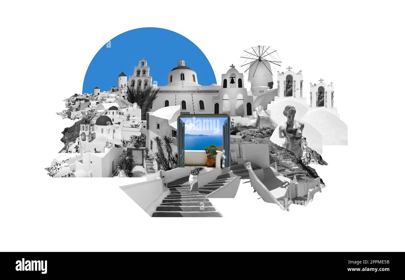 Santorini greece sea view Cut Out Stock Images & Pictures - Alamy