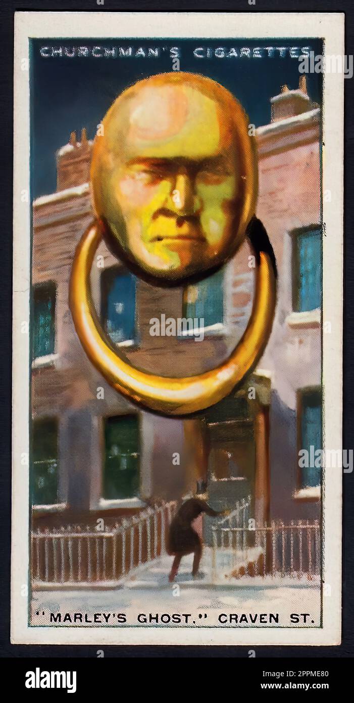 Marley's Ghost Door Knocker - Vintage British Cigarette Card ...