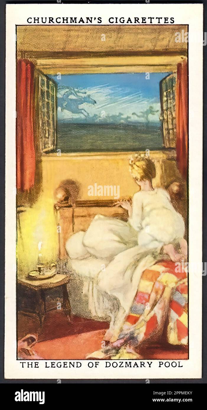 The Legend of Dozmary Pool - Vintage British Cigarette Card - Victorian ...