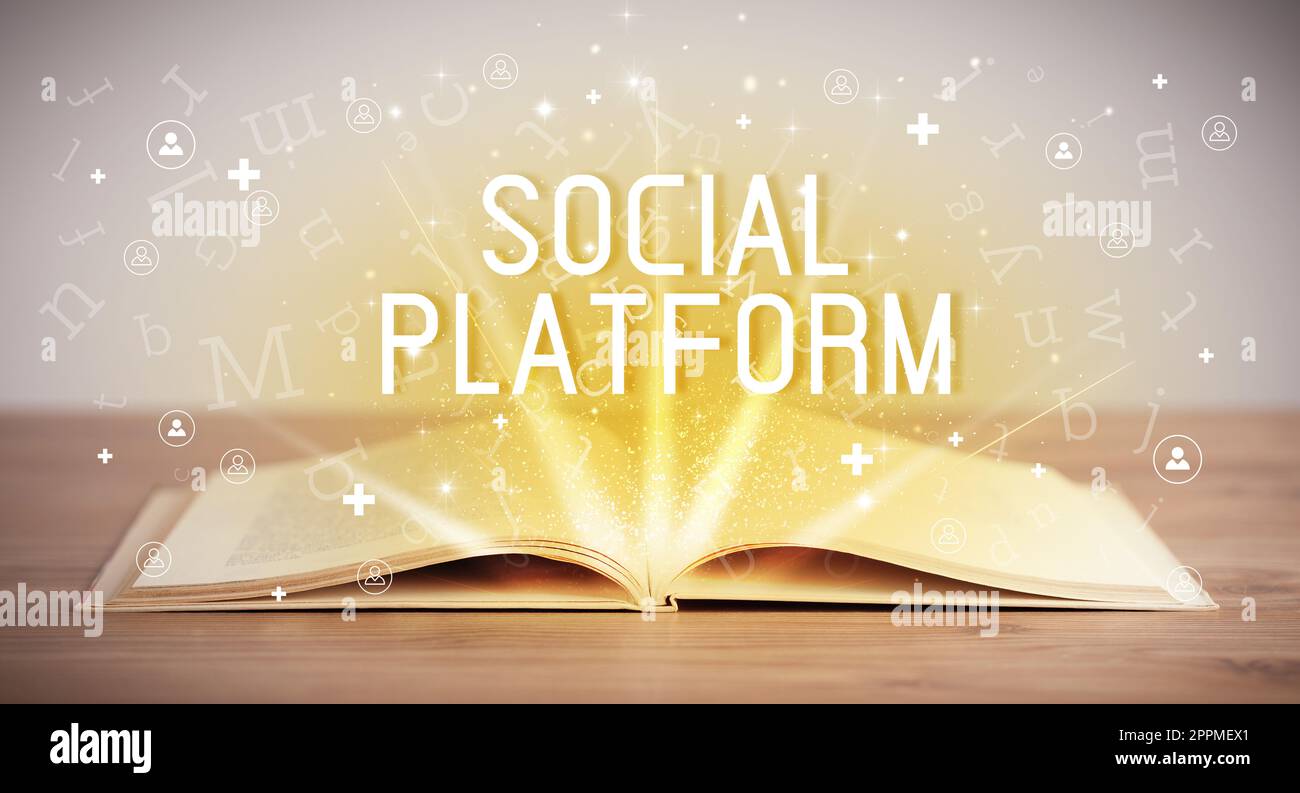 open book, social networking concept Stock Photo - Alamy