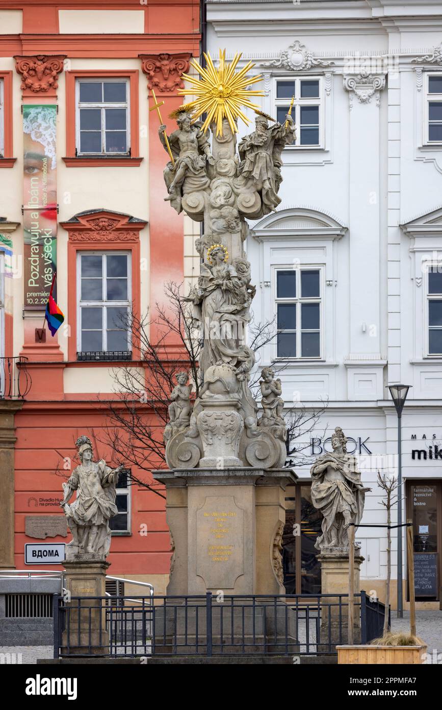 Baroque 17th century Holy Trinity column on Vegetable Market (Zelny trh ...
