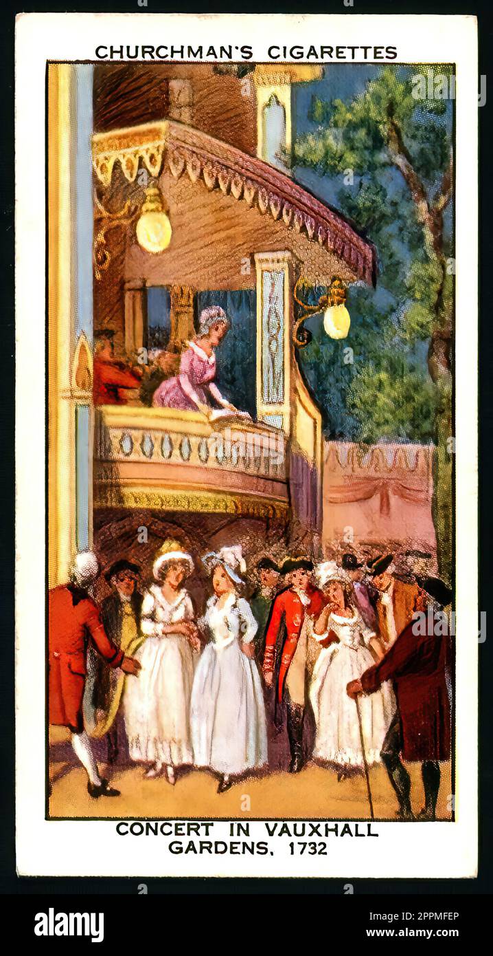 Vauxhall Gardens London - Vintage British Cigarette Card - Victorian ...