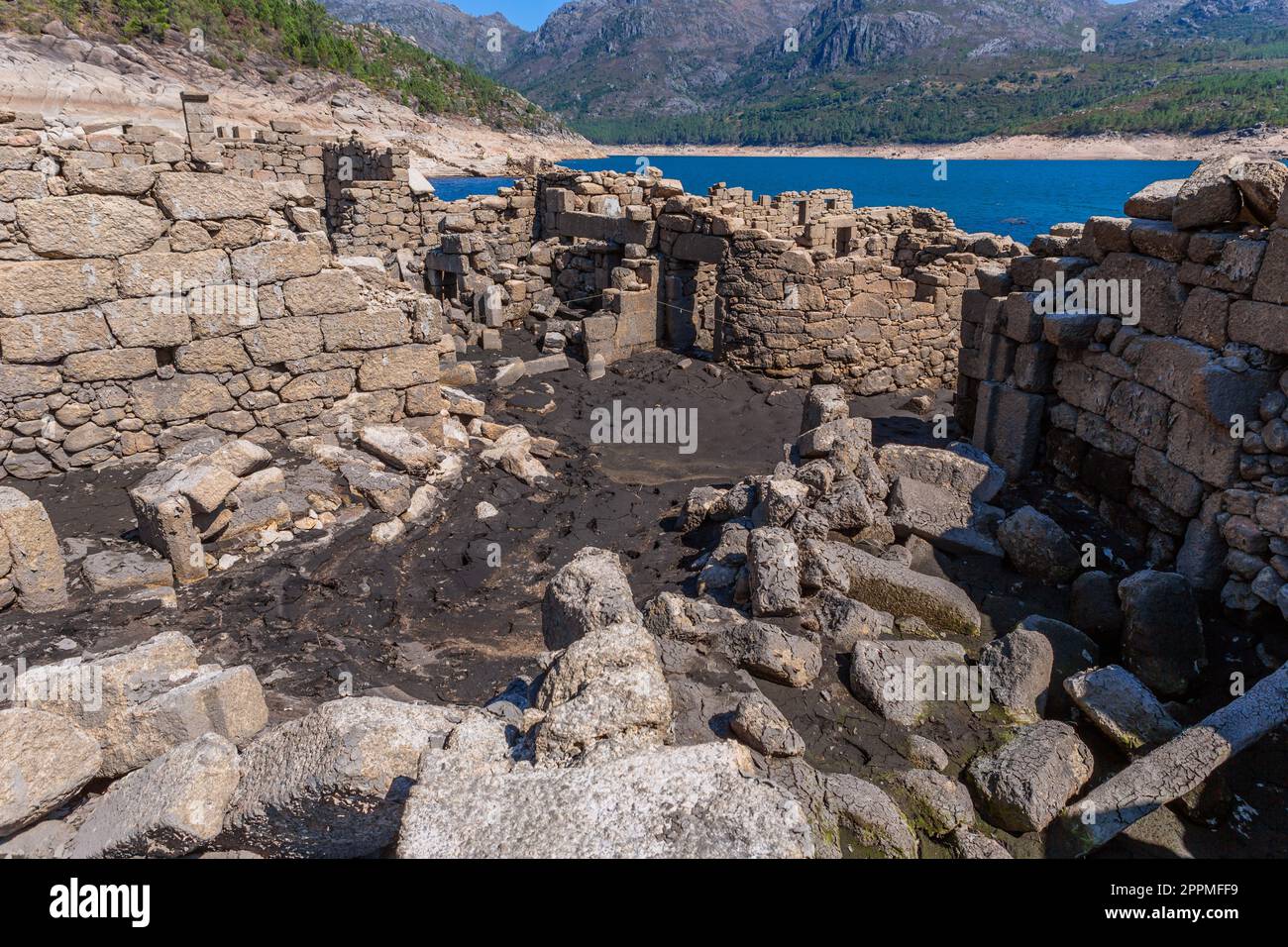 Ruins old submerged village hi-res stock photography and images - Alamy