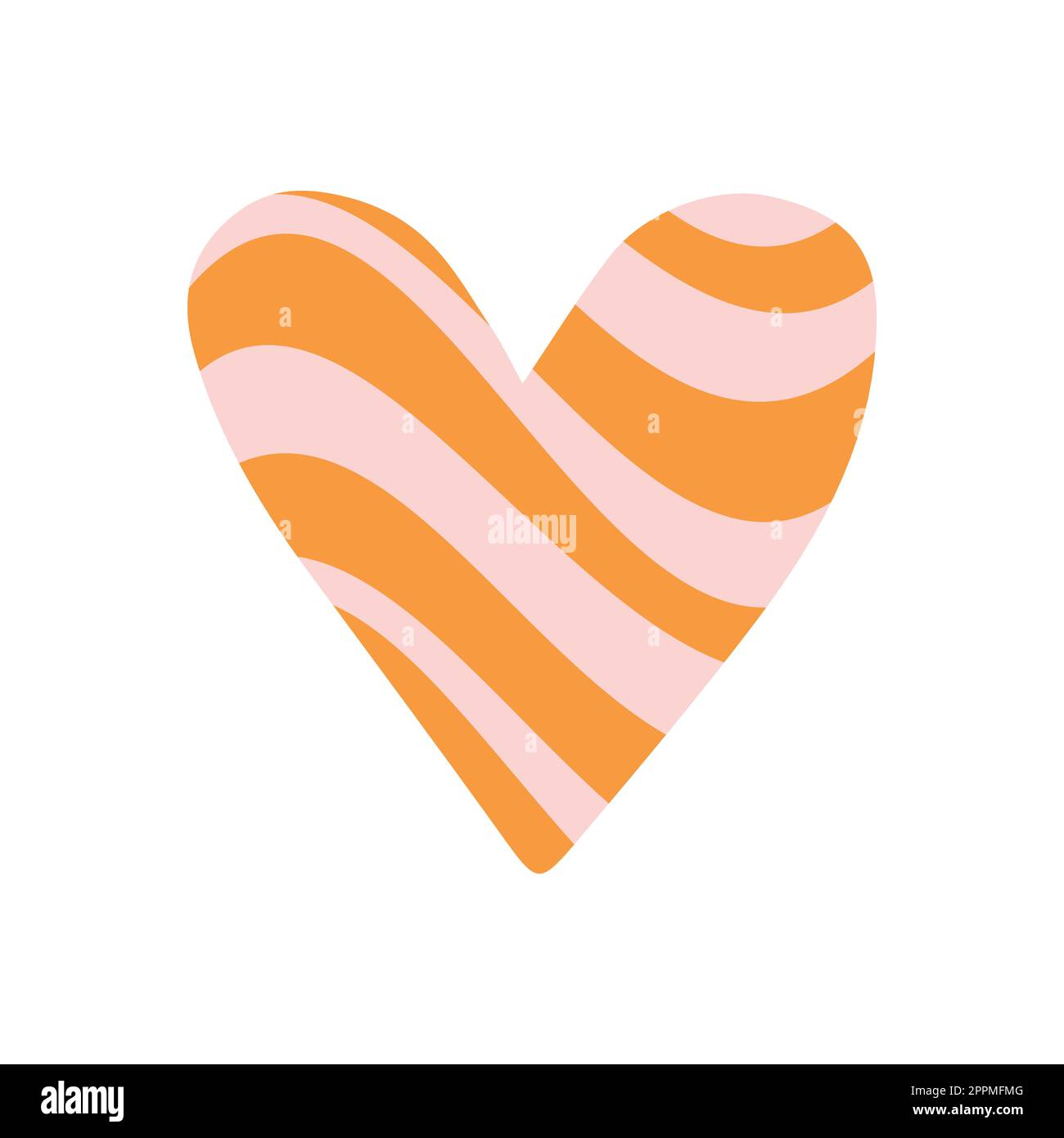 Vector retro groovy striped heart isolated on white background Stock ...