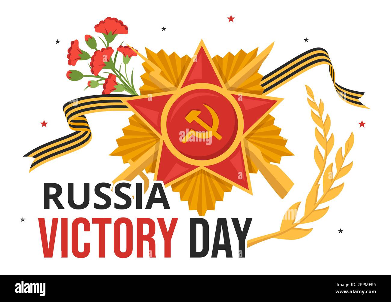 Russian Victory Day on May 9 Illustration with Medal Star Of The Hero ...