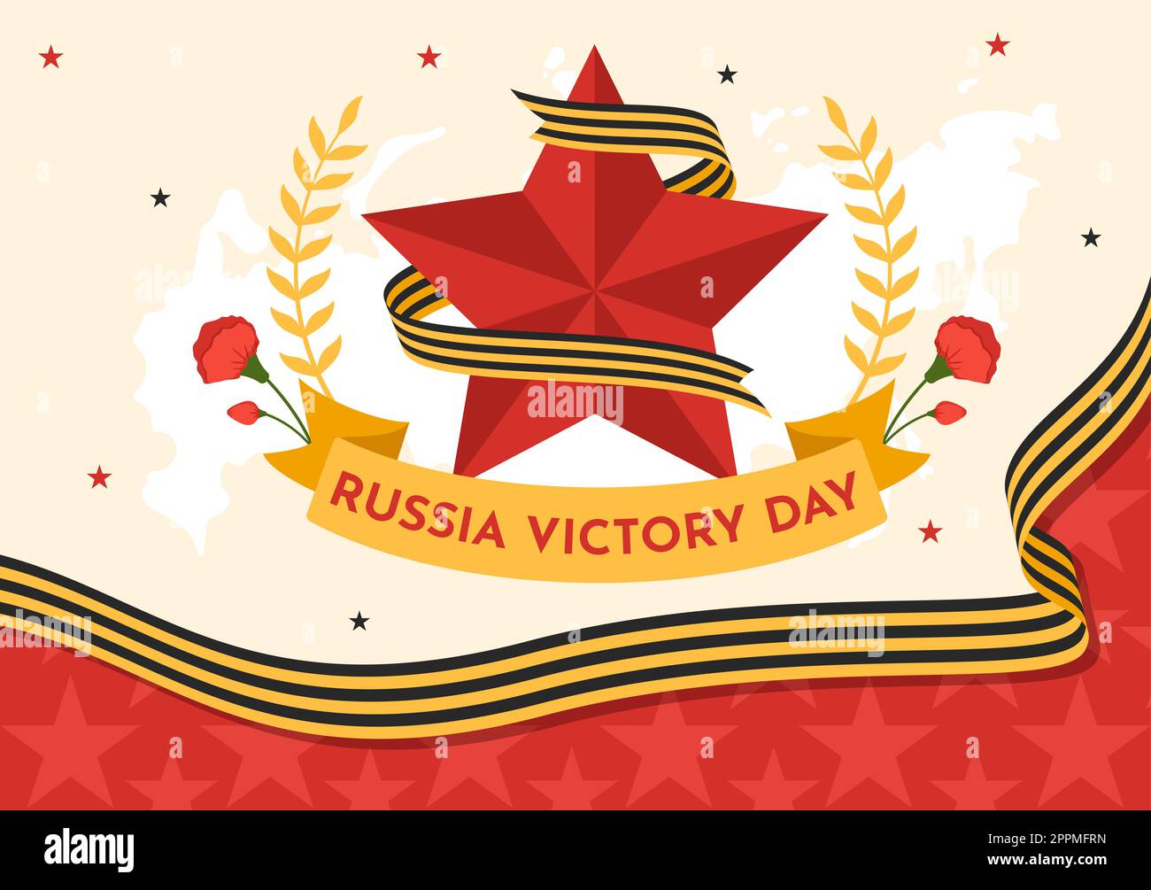 Russian Victory Day on May 9 Illustration with Medal Star Of The Hero ...