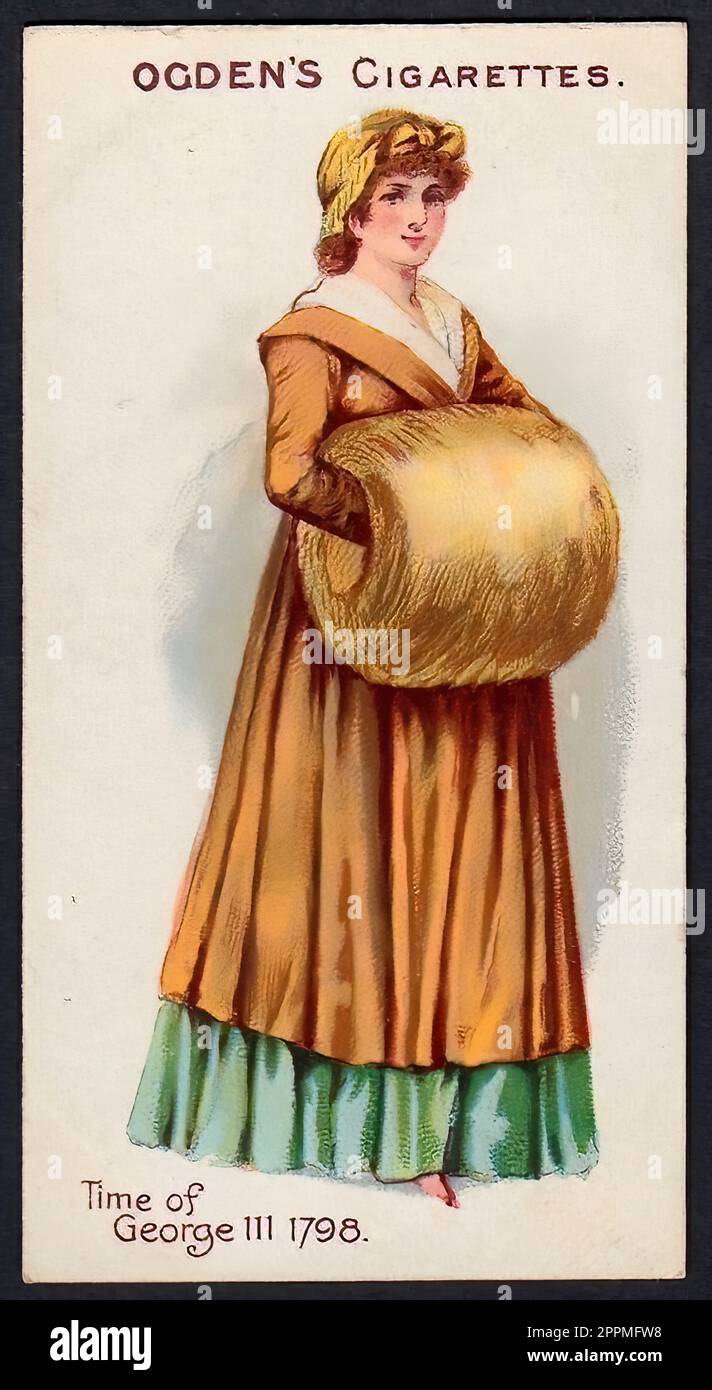 Womans Costume, 1798 - Vintage British Cigarette Card - Victorian Era ...