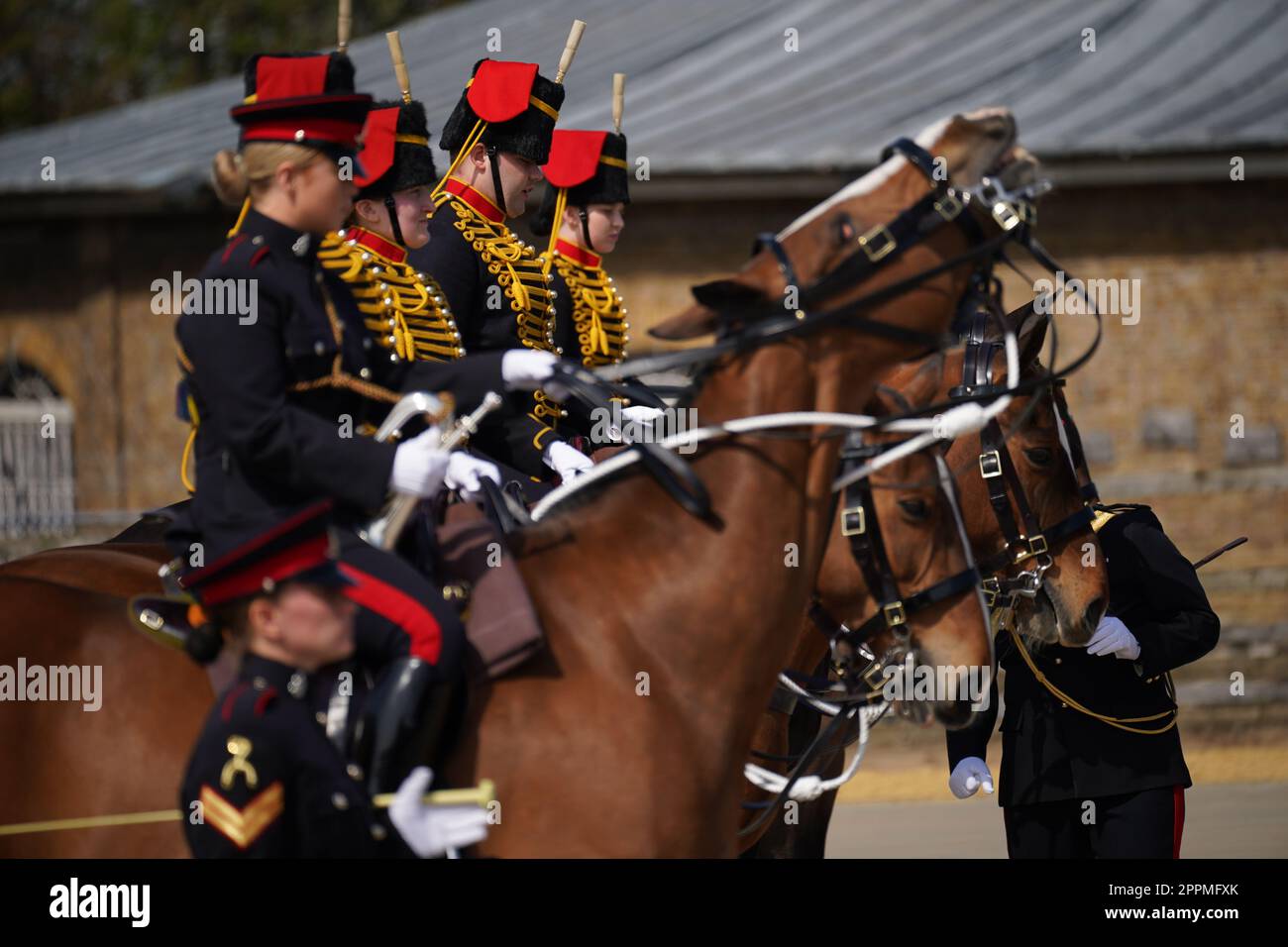 Members of the King's Troop, Royal Horse Artillery, during an ...