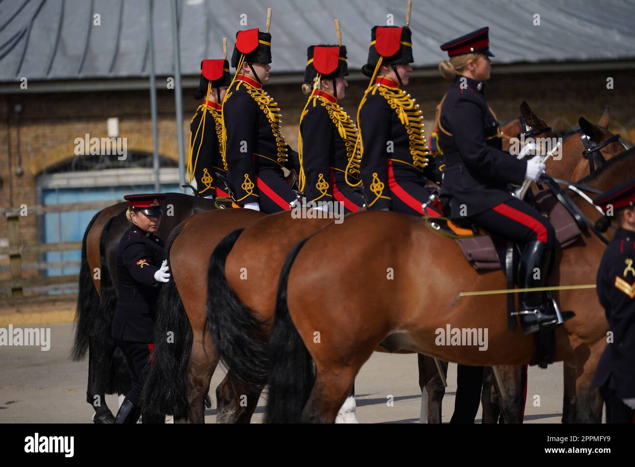 Members of the King's Troop, Royal Horse Artillery, during an ...