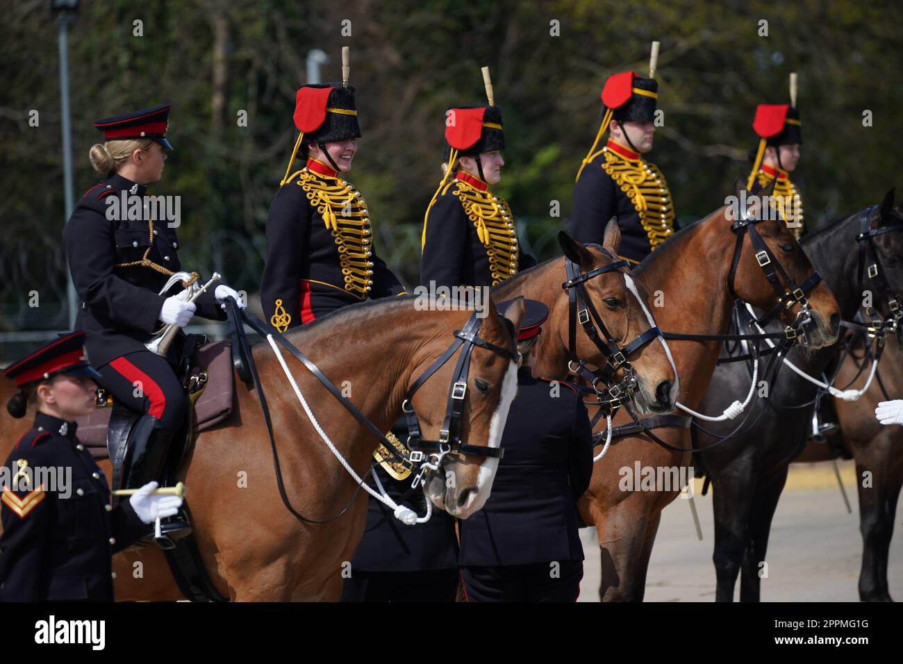 Members of the King's Troop, Royal Horse Artillery, during an ...