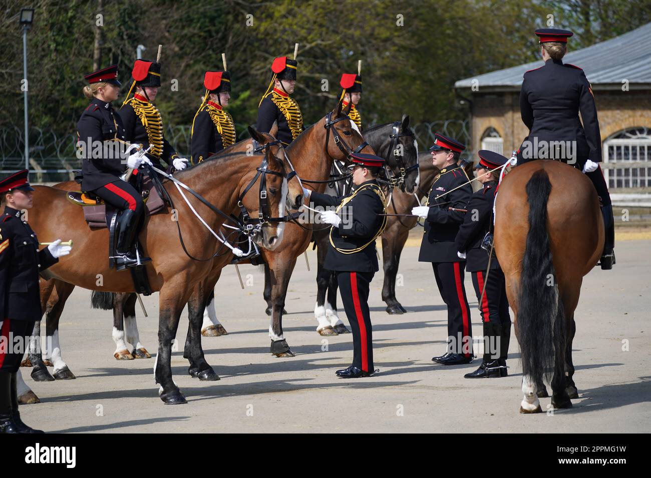 Members of the King's Troop, Royal Horse Artillery, during an ...