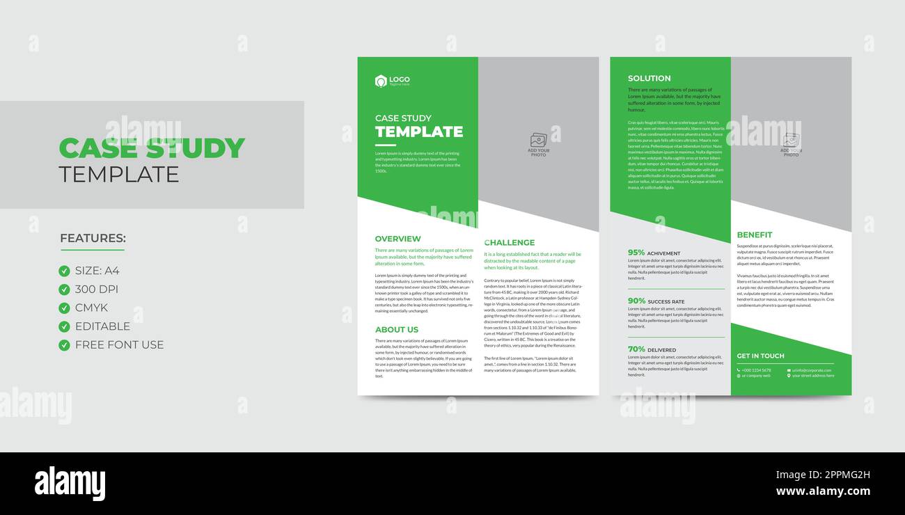 Case study template corporate modern business double side flyer hi-res ...