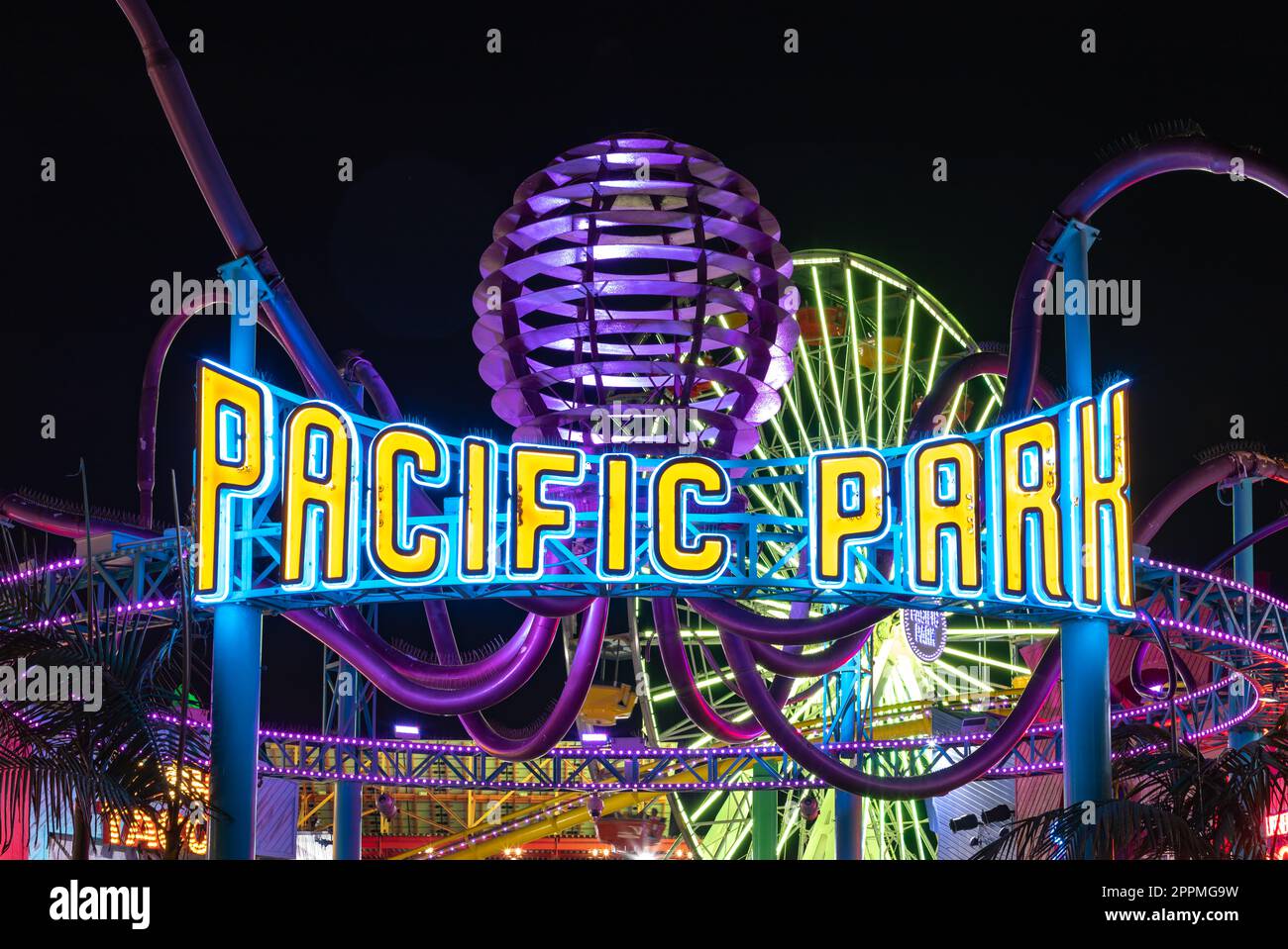 Pacific Park at Night Stock Photo - Alamy