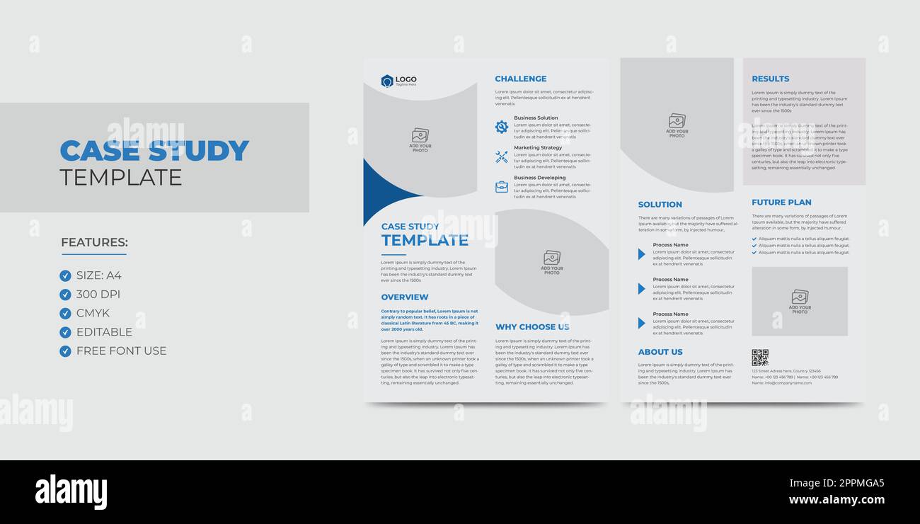 Case Study Template Corporate Modern Business Double Side Flyer and ...