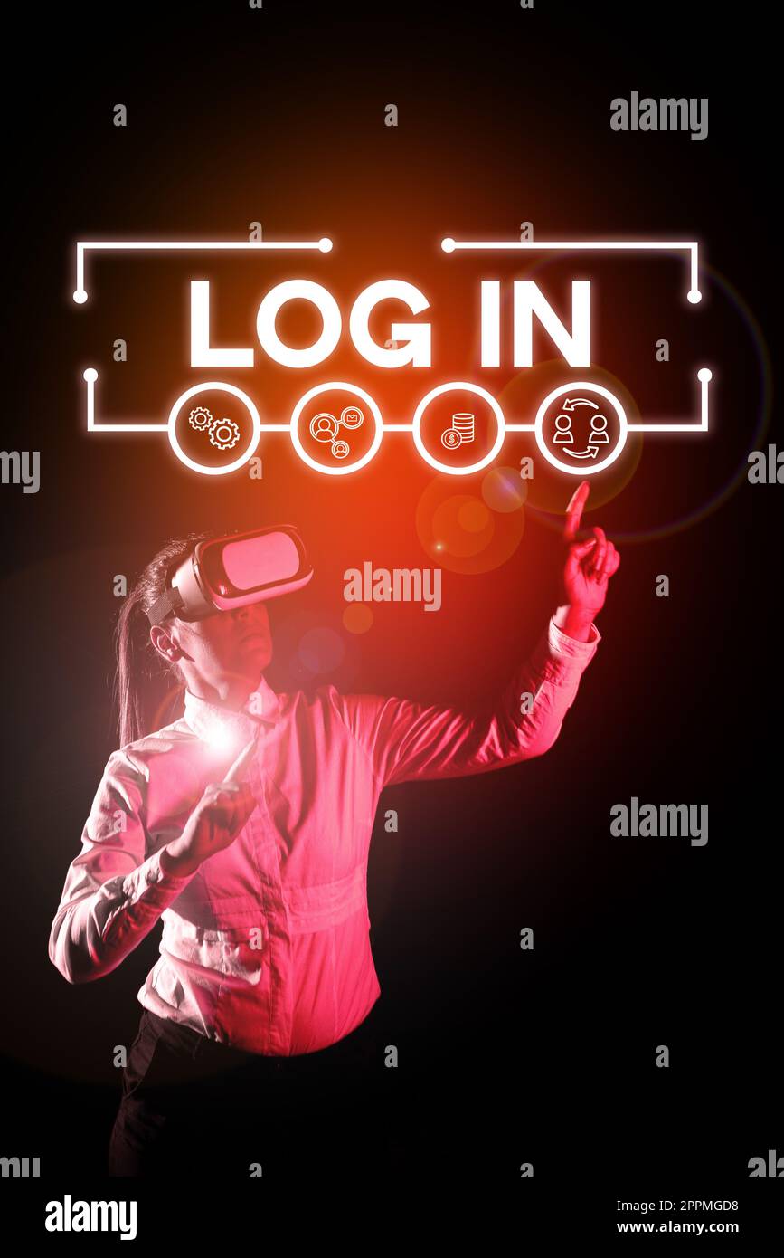 Writing displaying text Log In. Internet Concept go through the procedures to begin use of a ...