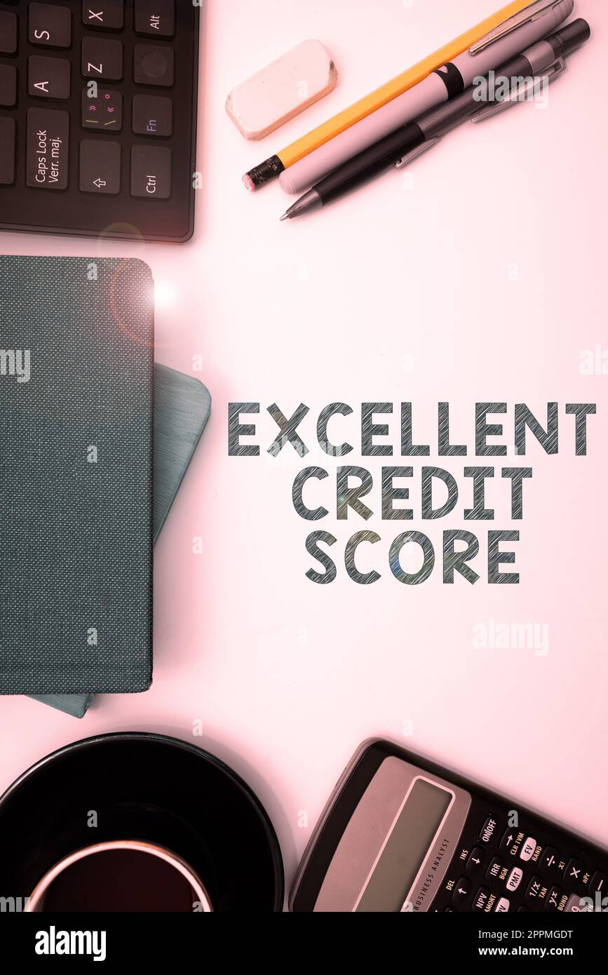 Writing displaying text Excellent Credit Score. Business overview ...