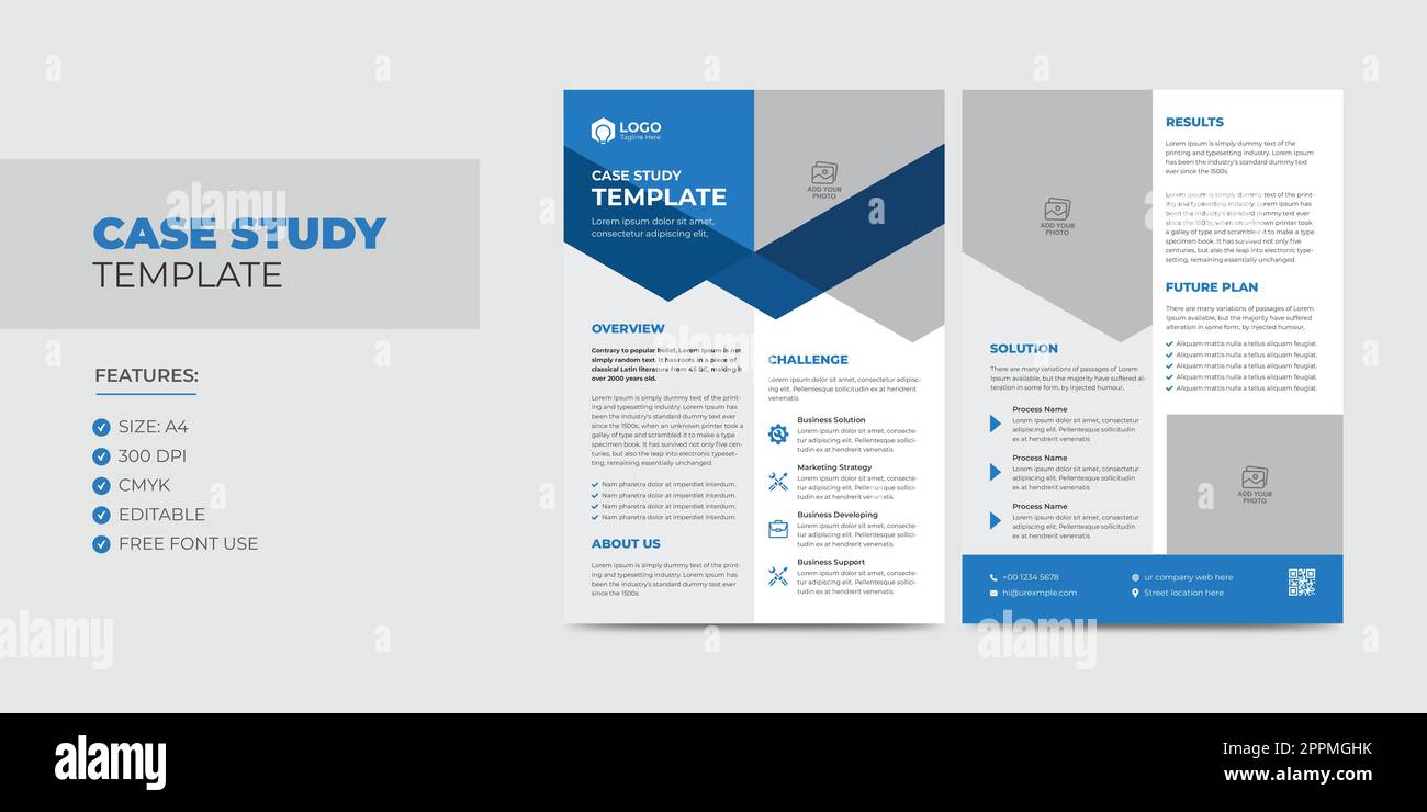 Case Study Template Corporate Modern Business Double Side Flyer and ...