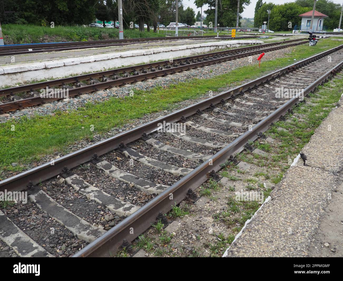 Russian railways railroad crossing cars hi-res stock photography and images - Alamy