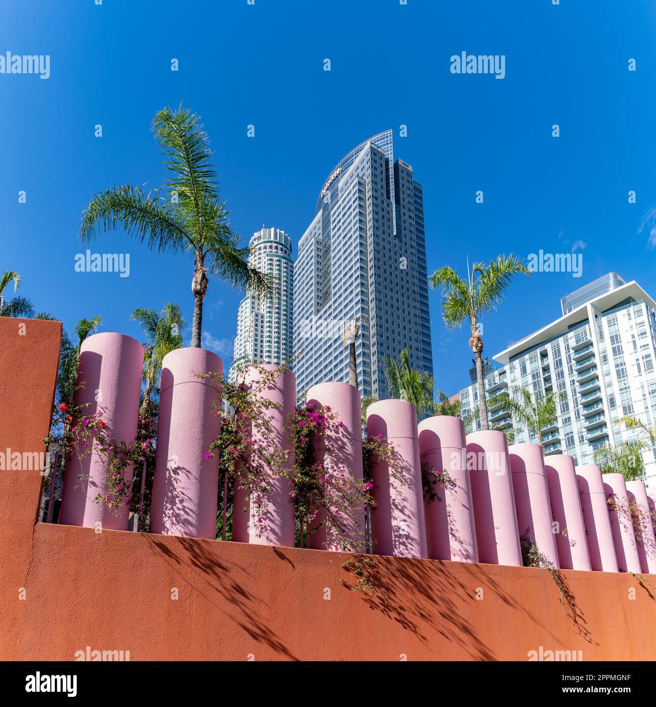 U.S. Bank Tower and Deloitte Building or Gas Company Tower Stock Photo ...