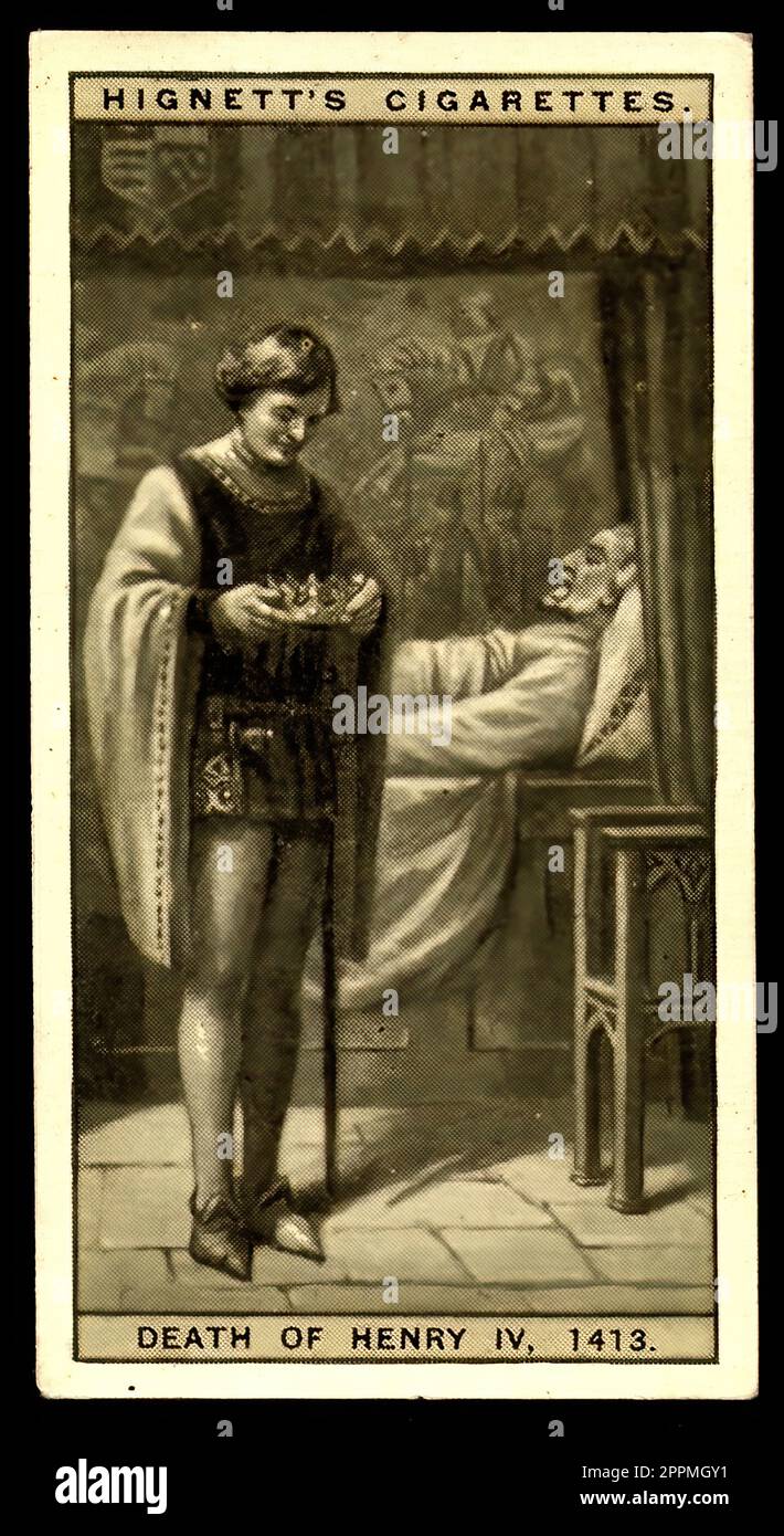Death of Henry IV, 1413 - Vintage British Cigarette Card - Victorian ...