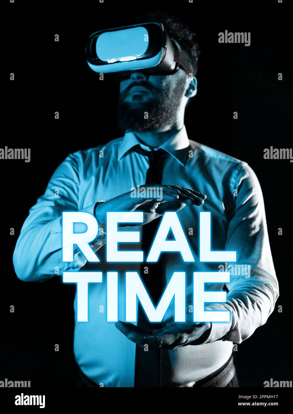 Sign displaying Real Time. Business idea the actual time during which a ...