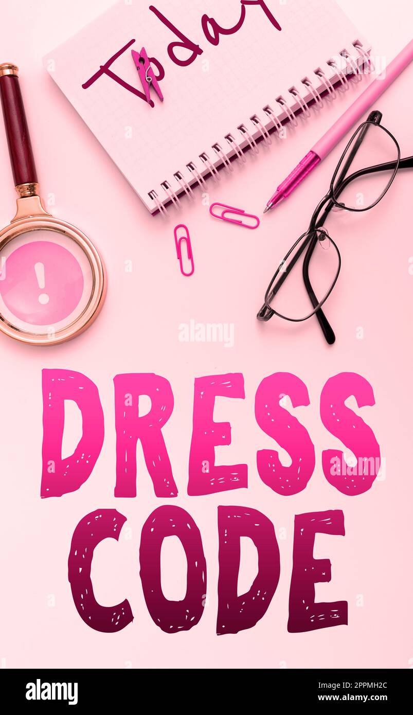 Handwriting Text Dress Code Business Showcase An Accepted Way Of Dressing For A Particular