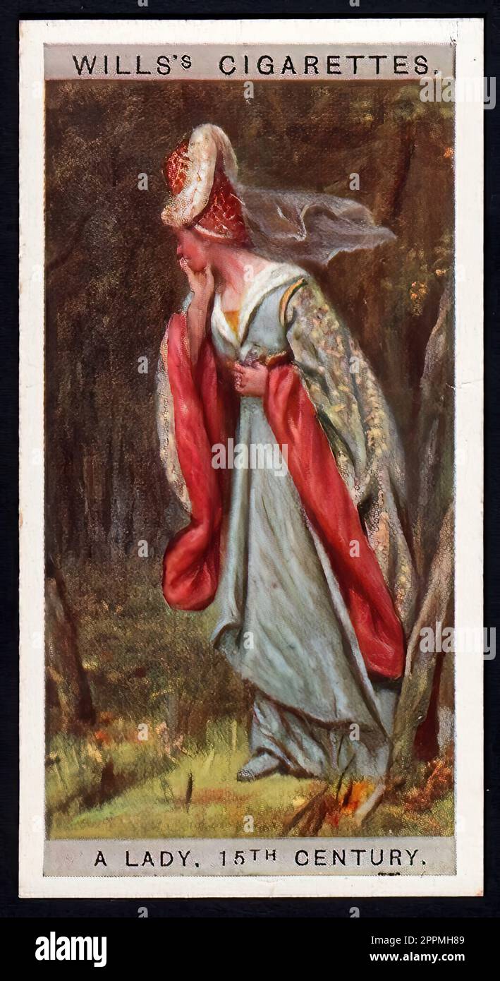 A Lady, 15th Century 00001 - Vintage British Cigarette Card - Victorian ...