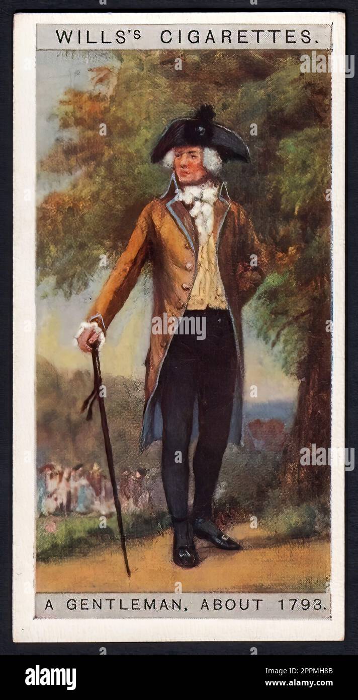 A Gentleman, About 1793 - Vintage British Cigarette Card - Victorian ...
